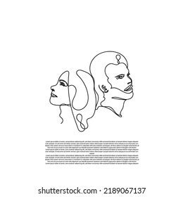 Continuous Line Simple Men Women Female Stock Vector Royalty Free 2189067137 Shutterstock