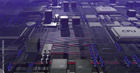 Powerful Server Processor On Motherboard Analyzing Data Flow Computer And Technology Related