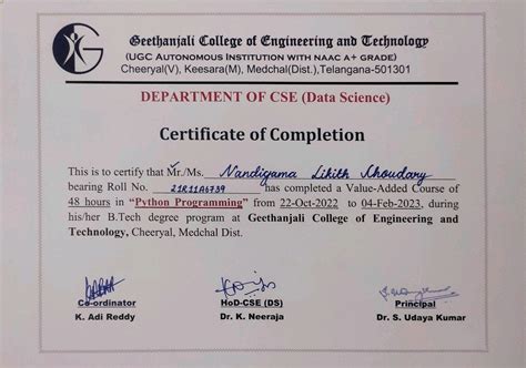 likith choudary on linkedin pythonprogramming valueaddedcourse certificate programmingskills…