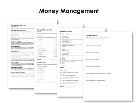 Money Management Teaching Resources