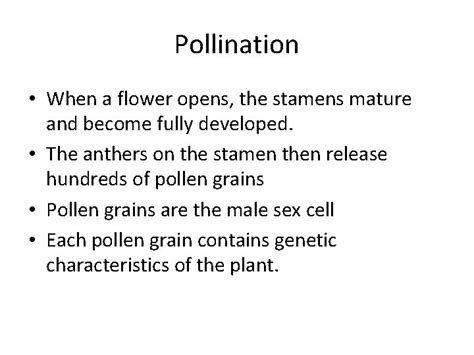 Sexual Reproduction In Plants Sexual Reproduction Includes Pollination