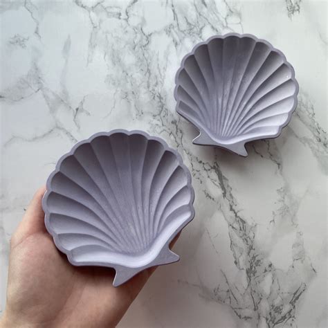 Купити Гіпсова підставка мушля фіолетова ціна 80 ₴ Prom Ua Id