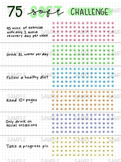 75 Soft Challenge Tracker Digital Pdf Download Bullet Etsy Bullet