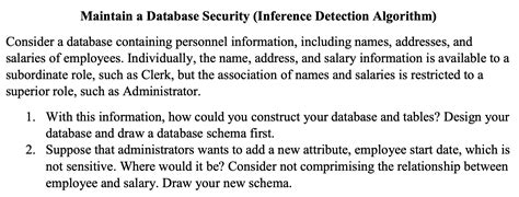 solved maintain a database security inference detection