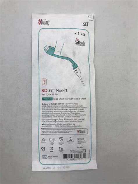 Masimo 4004 Rd Set Neopt Spo2 Pr Pi Pvi Neonatal Pulse Oximeter Adhesive Sensor 1kg 20 Box