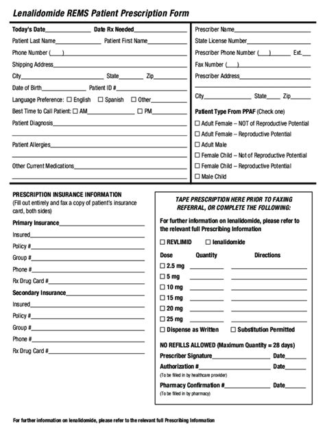 Fillable Online Patient Prescription Form Fax Email Print Pdffiller