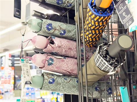 Colorful Patterned Umbrellas On Display In Retail Store Editorial Image