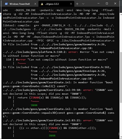 geos 3 3 3 make error ‘isnan was not declared in this scope did you mean ‘snan · issue 283