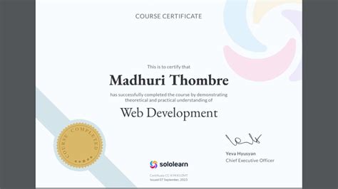 Madhuri Thombre On Linkedin Sololearn Webdevelopment