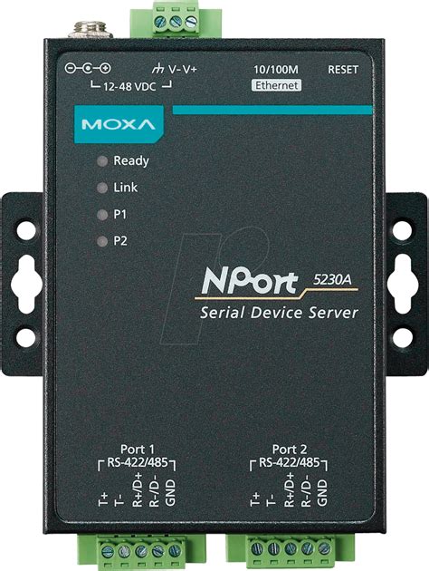MOXA NPORT 5230A: 2 port device server, 10 - 100M Ethernet, RS-422 ...