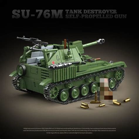 Quanguan 100296 Su 76m Tank Destroyer Self Propelled Gun Afobrick