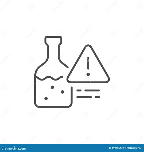 Toxic Fluid Line Outline Icon Stock Vector Illustration Of Glass Glassware 199486479