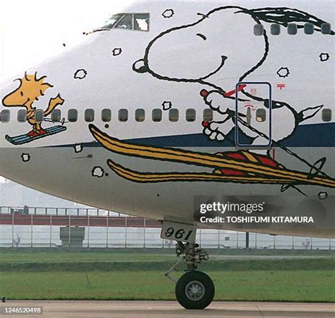 All Nippon Airways Boeing 747 400 Decorated With Snoopy And His News Photo Getty Images