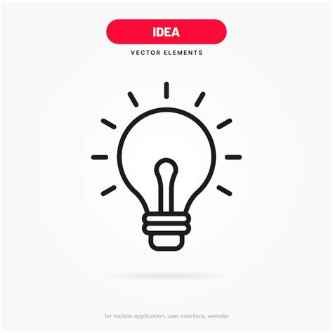 3d Light Sign Bulb Line Icon Idea Icon Solution Thinking Concept