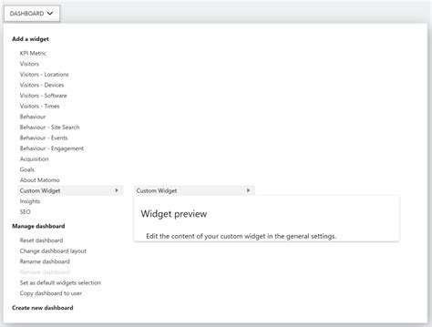 Custom Widgets Matomo Plugins Marketplace