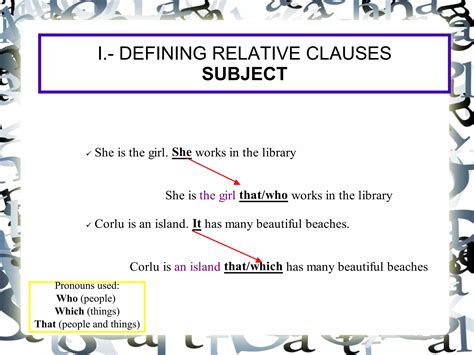 Defining And Non Defining Relative Clauses Odp