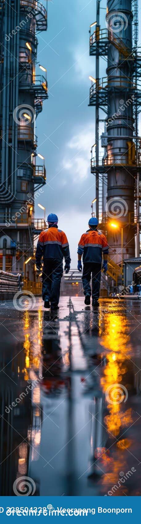 Safety Protocols In Practice With Industrial Workers Showcasing