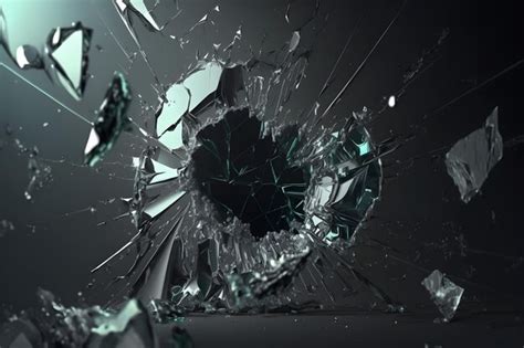 Premium Ai Image Abstract Time Freezing Image With Broken Glass Figure On Dark Background