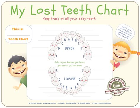 Lost Tooth Chart Free Printable Printable Templates