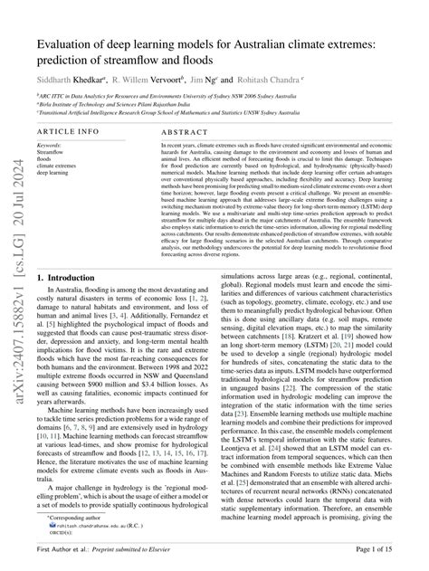 Pdf Evaluation Of Deep Learning Models For Australian Climate