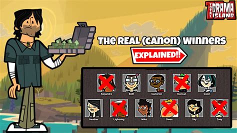 All Canon Winners In Every Total Drama Island Season Explained Youtube