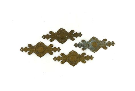 Antique Set 1800s French Ormolu Brass Furniture Fittings French Brass