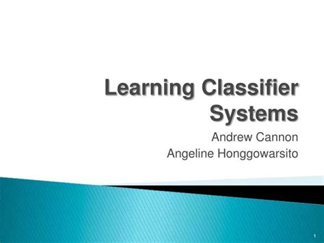 Ppt Learning Classifier Systems Powerpoint Presentation Free Download Id3006688