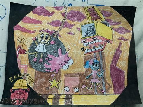 Poppy And Scraps In Crunchy Construction By Drippedcommandblock On