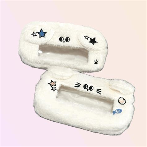 귀요미 강아지 고양이 밍크 털 필통 문구수납 필통파우치 볼펜파우치 친구선물 우정 커플 에이블리