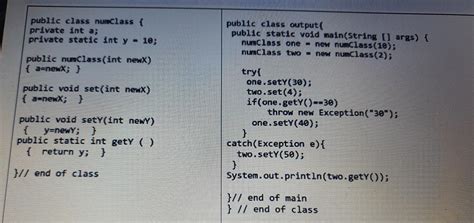 solved public class numclass { private int a private static
