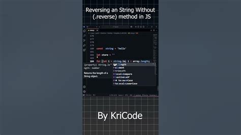 Reversing An String Without Using Reverse Method Mernstack Javascript Array Dsa