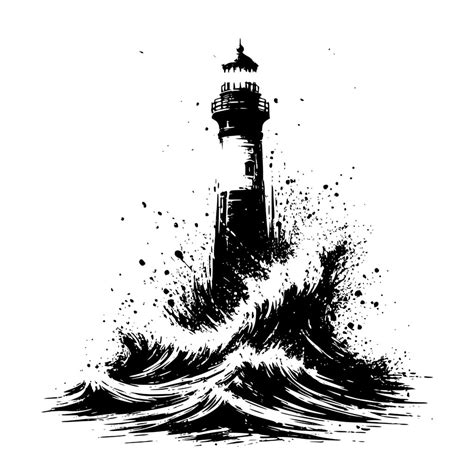 Waves Crashing Lighthouse Creative Meadow