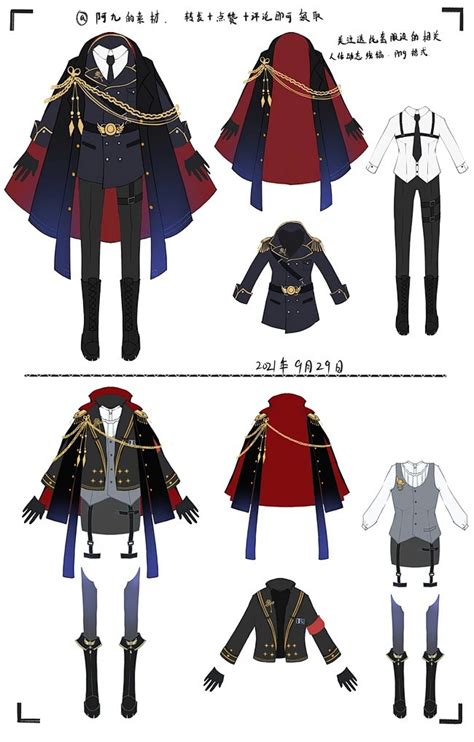 制服军装创意类服设，第一次画免费服设，不喜… 半次元 Acg爱好者社区 花瓣网