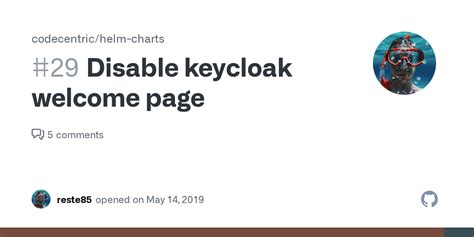 disable keycloak welcome page · issue 29 · codecentric helm charts