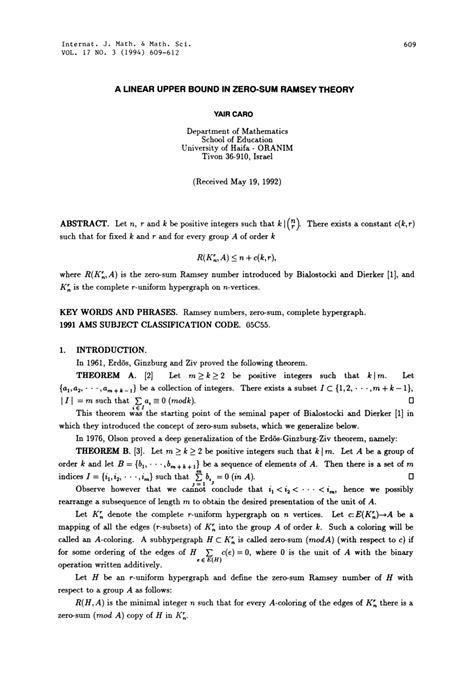 Pdf A Linear Upper Bound In Zero Sum Ramsey Theory