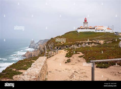 Coastal Landscape At Cabo Da Roca Lighthouse In Portugal During The Day