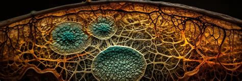 a macro image of a plant cell with its intricate structures and organelles all visible concept