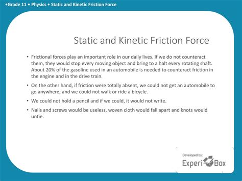 PPT Investigating Static And Kinetic Friction Force PowerPoint Presentation ID