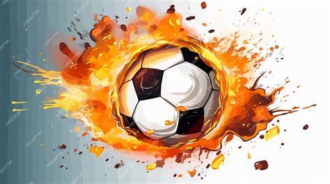 Burning Flaming Soccer Football Illustration Premium Ai Generated Vector