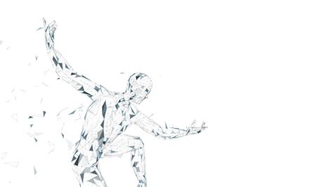 싸울 준비가 개념적 추상 남자 입자 삼각형 점 선 연결 인공 지능 개념입니다 첨단 기술 벡터 디지털 배경입니다 3d 렌더링 벡터 일러스트 레이 션 사람들에 대한 스톡 벡터