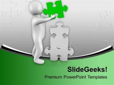 Man Fixing Puzzle Piece PowerPoint Templates Ppt Backgrounds For Slides