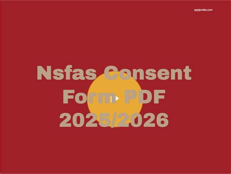 Nsfas Consent Form PDF 2025 2026