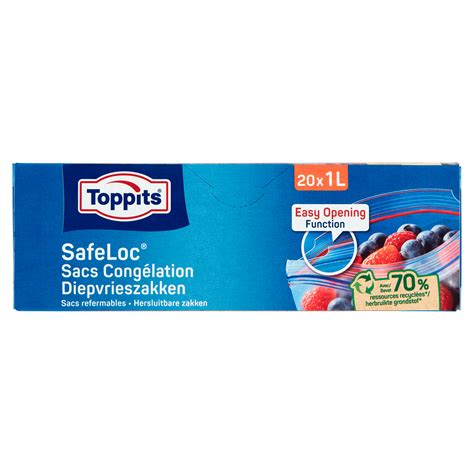 Toppits Safeloc Zip Diepvrieszakken 1l Per Doos 20 St Plus