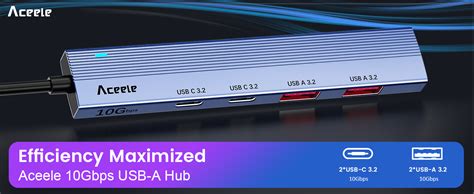 Aceele Usb Hub Gen With Usb A Ports Usb C Ports Gbps Usb Splitter With Type C