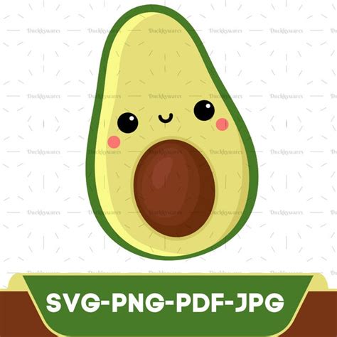 Avacado Vector Clipart Etsy