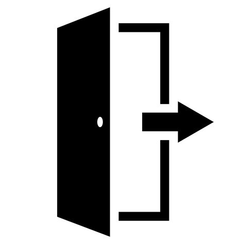 exit icon open doors arrow to the outside emergency exit from the room 20717956 vector art at