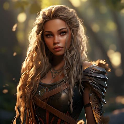 Premium Photo 3d Character Female Archer Slim Dark Skin Bow Ranger