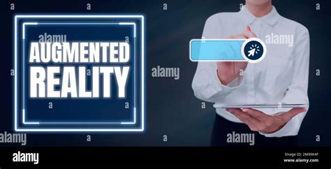 Writing Displaying Text Augmented Reality Business Idea Technology That Imposes Computer Image