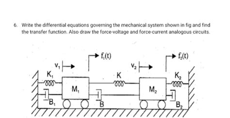 Write The Differential Equations Governing The