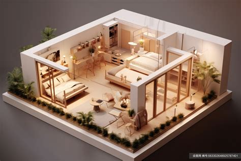 微缩3d室内设计装修透视图场景模型图片png下载 编号563302648925787401 设图网